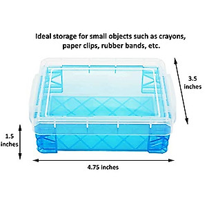 Advantus Crafts Storage Studios Super Stacker 6-Pack of Crayon Box 1.5 x 3.5 x 4.75 inches; Set Comes In Random Color Combinations of Blue, Clear, Green, Purple or Red (Colors will vary from image)