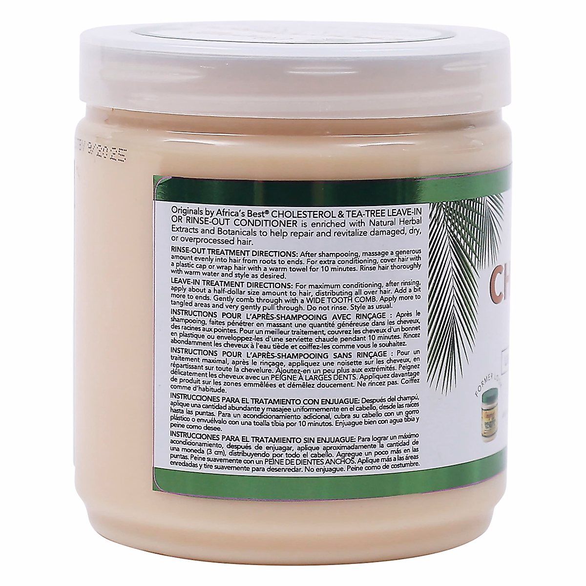 Originals by Africa's Best Cholesterol Tea Tree Oil, Rinse-Out Plus Leave in Conditioner, Repair and Revitalize Damaged, Dry, Overprocessed Hair, 15 oz