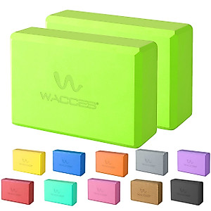 Wacces Foam Exercise, Fitness & Yoga Blocks - Set of 2 (9" x 6" x 4") - Green