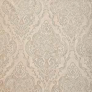 GIGIZAZA Beige Velvet Curtains 84 Inch Long for Living Room,2 Panels Luxury Boho Drapes Flower Embossed Blackout Window Curtain for Living Room Back Tab Thermal for Bedroom