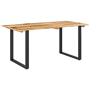 WHOPBXGAD Dining Table,Kitchen Tables, Wooden Dining Tables for Living Room, Dining Room, Bistro Tables,63"x31.5"x29.9" Solid Acacia Wood