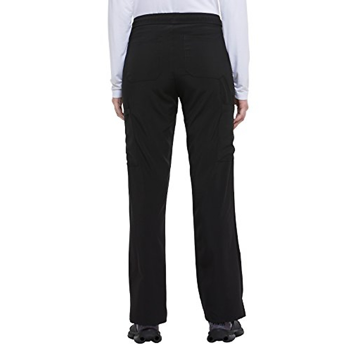 Dickies EDS Essentials Scrubs for Women, Drawstring Cargo Scrub Pants with Four-Way Stretch and Moisture Wicking DK010, XL, Black