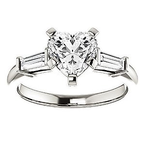 3 CT 10K/14K/18K Solid White Gold Rings Antique Style Ring Handmade Gifts Heart Wedding Ring