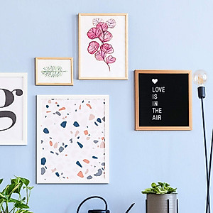 Quartet Felt Letter Board with Letters and Numbers, 10x10" Small Wooden felt board Letter Sign for Word Memo Message, 200 White Letters & Numbers Included, Baby Announcement Changeable letter Board.