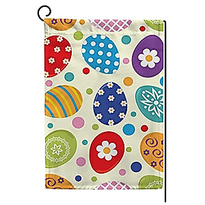 My Little Nest Seasonal Garden Flag Easter Eggs Colorful Vertical Garden Flags Double Sided for Home Farmhouse Yard Holiday Flag Outdoor Decoration Banner 12"x18"