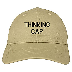 Thinking Cap Funny Nerd Dad Hat Baseball Cap Beige