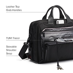 TUMI - Alpha Organizer Brief - Laptop Briefcase for Commute or Travel - Fits Up to 15" Laptop - Removable Shoulder Strap - Black