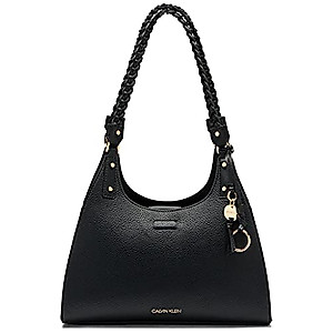 Calvin Klein Shelly Novelty Satchel, Black/Gold