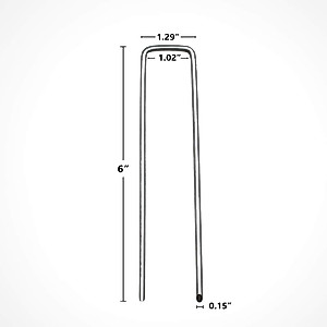 Cesun Garden Landscape Staples 6 Inch 9 Gauge Heavy Duty Galvanized Ground Stakes Fabric Pins Weed Barrier Stakes for Yard Art, Lawn Stuff, Sod and Ground Cover, 100 PCS
