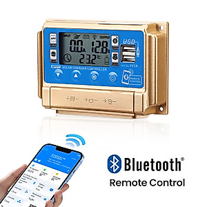 SUNYIMA 60A MPPT Solar Charge Controller 12v/24v Current Auto Focus MPPT Tracking Charge with Bluetooth LCD Display Dual USB Solar Regulator Charge Controller Multiple Load Control Modes (60A MPPT)