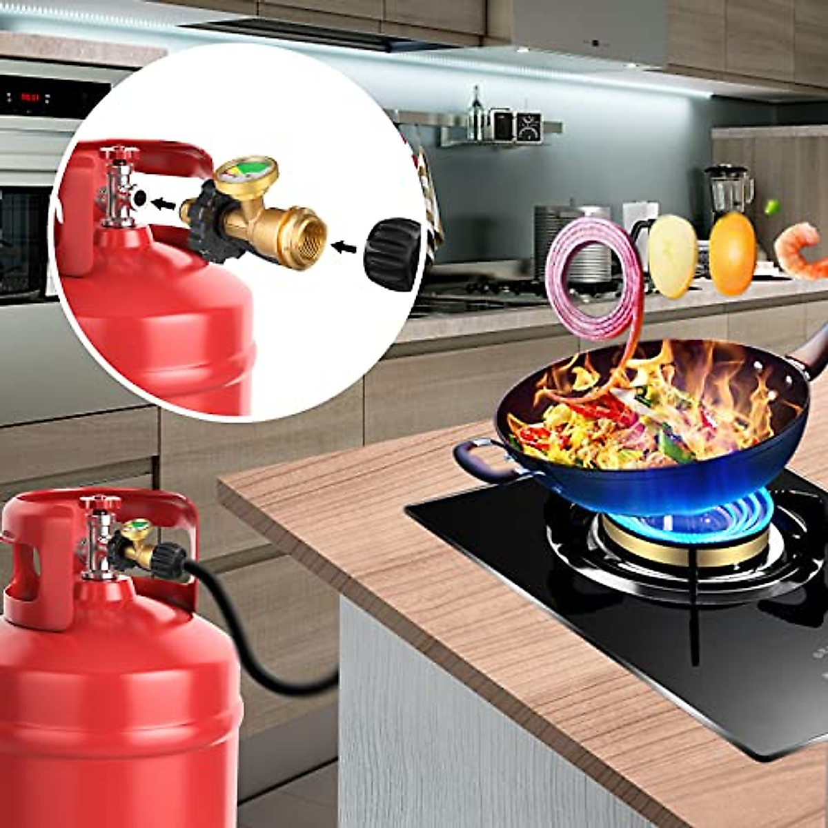 NiuBuNiu POL 100 lb Propane Tank Adapter Fittings, 1lb to 20lb Propane ...