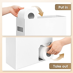 Toilet Paper Storage Organizer, Toilet Paper Holder Dispenser, 12 Rolls Compatible, White