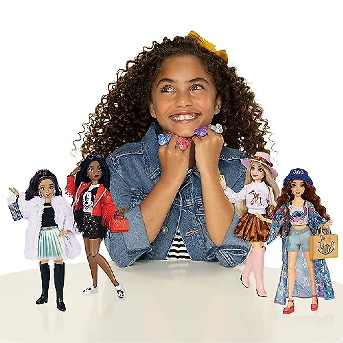 Disney ily 4EVER Dolls Disney 100 - Stitch 11.5" Tall with 13 Points of Articulation, Two Complete Mix-and-Match Outfits and Glittery Mickey Ring for You!