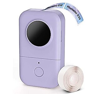Phomemo D30 Label Makers Machine with Tape - Portable Bluetooth Mini Sticker Thermal Label Printer Handheld Rechargeable, Easy to Use for Office Home Organization, Rich Icon Font Multiple Templates