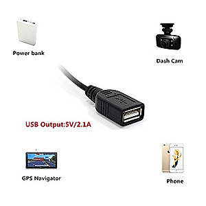 REARMASTER Universal OBD Power Cable for Dash Camera,24 Hours Surveillance/Acc Mode with Switch Button(USB Port)