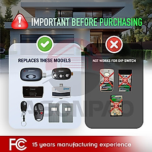 MCT-1 DNT00083 Linear Garage Door Opener Remote Megacode (1Pack) 3-Years-Warranty