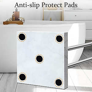 Kayfia 40" Standing Towel Rack with Weighted Marble Base, Width Adjustable & Taller Bathroom Towel Rack Stand, 2-Tier Towel Racks for Bathroom, Multiple Spaces Stainless Steel Brushed Finish