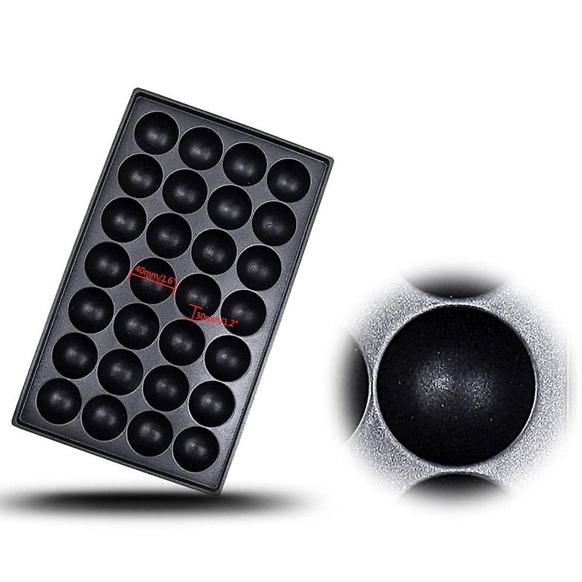 Electric Takoyaki Maker, Commercial 28PCS/56PCS Takoyaki Grill with Nonstick Molds Japanese Octopus Fish Ball Cake Grill Pan 110V (28PCS 2KW)