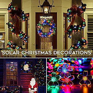 suddus 2 Pack Flower Solar String Lights Outdoor Waterproof 50 LED Solar Fairy Lights for Indoor Outdoor Decorations