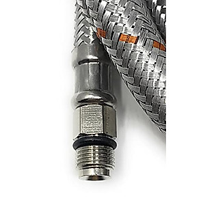 Low Pressure 6' Braided Aluminum reinforced Gas Hose Pigtail [ALPT41W200] 41W 1/4 Male 7/8 Left Hand Thread - 6' Maguera de Rabo de Cochino trenzado de Aluminio