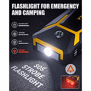 VTOMAN V8 Pro 3000A Jump Starter, Car Battery Charger Jump Starters for Up 8.5L Gas and 6.5L Diesel Engines, 12V Auto Lithium Battery Booster Pack, Portable Jump Box with Jumper Cable LCD Display