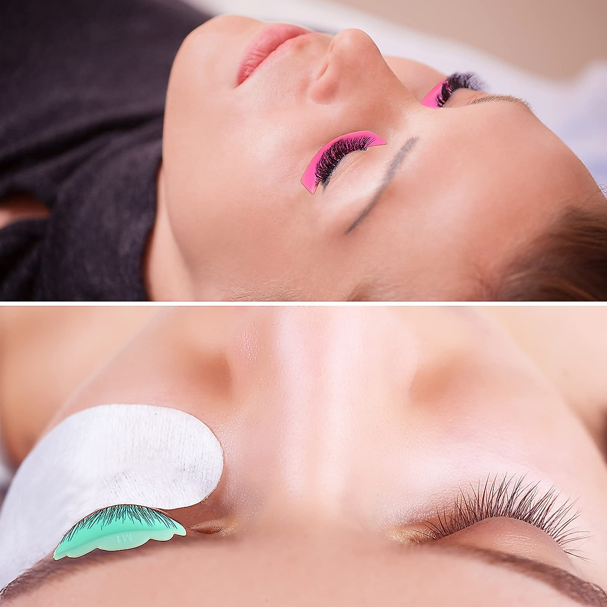 52 Pieces Silicone Eyelash Perming Tool Set Include 20 Pieces Silicone Eyelash Perming Curler, 10 Pieces Y Shape Eyelash Brush, Lift Tool Set,12 Pieces Eyelash Perming Pads