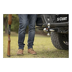 CURT 45675 Multi-Ball Trailer Hitch Ball Mount, 1-7/8, 2, 2-5/16-Inch Balls and Tow Hook, Fits 2-Inch Receiver, 10,000 lbs