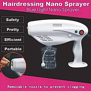 Steam Gun Spray Nano Atomizer Small Sterilization Container Steam Gun, Handheld Rechargeable Nano Atomizer Electric Sprayer Nozzle Adjustable Fogger for Home, Office, School or Garden