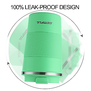 GEMFUL To Go Coffee Mug with Lid 13 oz Insulated Cups Spill Proof Travel Tumbler Leak Proof Vacuum Stainless Steel Reusable for Hot Cold Drinks Women Men (Green)