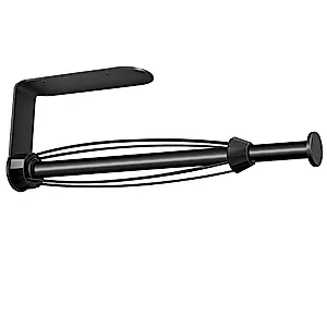 SOAMOEU Paper Towel Holder Under Cabinet, Single Hand Operable Paper Towel Holder Wall Mount with Damping Effect, Self-Adhesive or Drilling for Kitchen, Bathroom (Black)