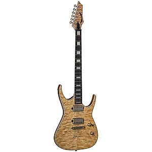 Dean Guitars Exile Select 6 String Quilt Top Electric Guitar, Right, Satin Natural (EXILEQM SN)