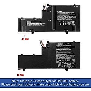 HBFVG OM03XL 863167-171 863167-1B1 863280-855 HSN-I04C HSTNN-IB70 HSTNN-IB7O Laptop Battery Replacement for HP EliteBook x360 1030 G2 Series (11.55V 57Wh)(16mm)
