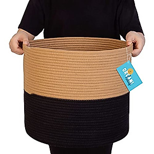 Large Rope Baskets + Set of 2 Planter Baskets - HONEY/BLACK
