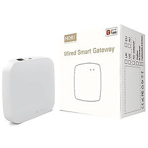 MOES Tuya ZigBee Hub/Wired Gateway, 2.4GHz WiFi Smart Home Bridge Remote Controller, Work with Tuya ZigBee Smart Device, White