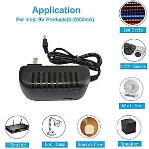 MTYTOT 9V 2000mA 18W Power Supply Adapter 100-240V AC to DC 9Volt 2A Transformers Switching Power Supply with 8Tips 5.5x2.5mm 4.0x1.7mm 3.5x1.35mm 3.0x1.1mm 2.5x0.7mm Micro-USB Type-C