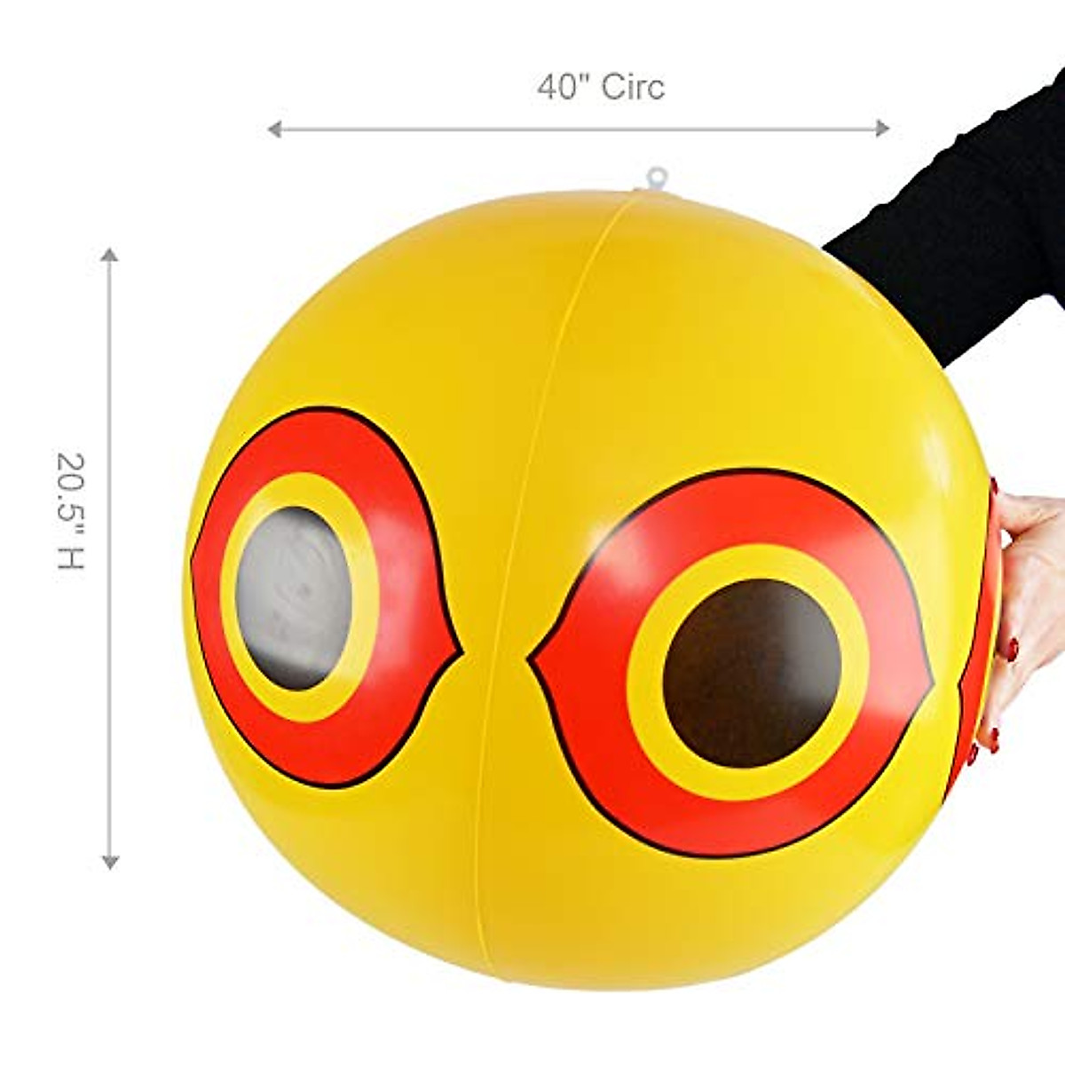 Home-X Bird Deterrent Balloons, Scare Birds Away, Garden Protection from Animals, Scarecrows for Garden, Set of 3, Multicolored, Each 40" D x 20.5" H