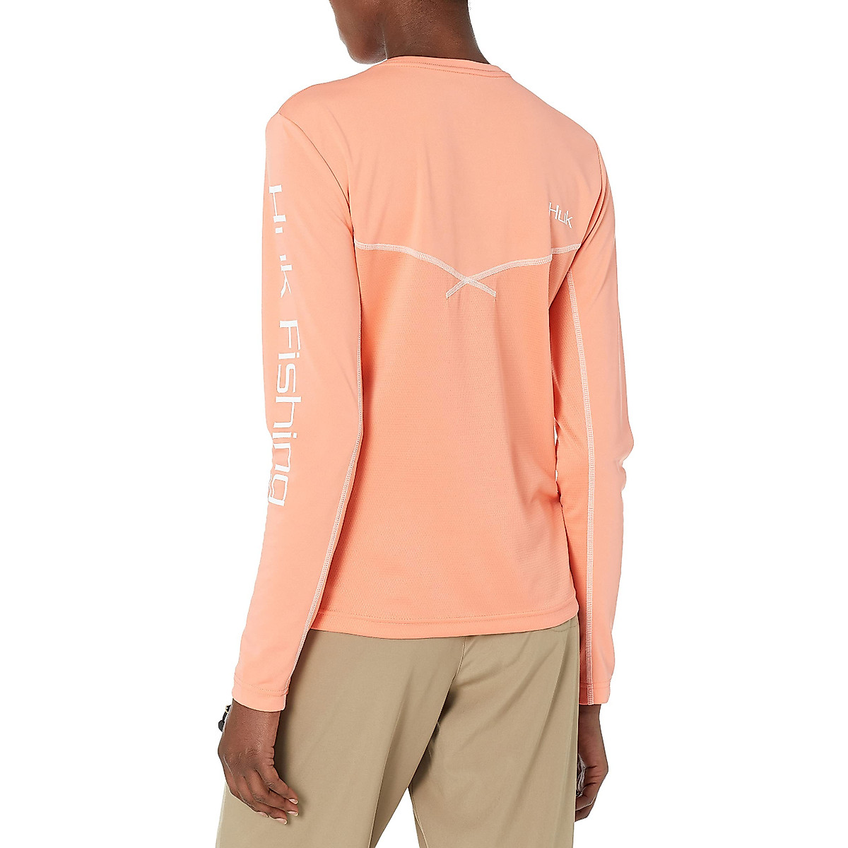 HUK Women's Icon X Long Sleeve Fishing Shirt with Sun Protection, Fusion Coral, X-Large