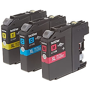 Brother Genuine High Yield Color Ink Cartridge, Replacement Color Ink, Includes 1 Cartridge Each of Cyan, Magenta & Yellow, Page Yield Upto 600 Pages/Cartridge, LC103 (Pack of 5, 15 Count Total)