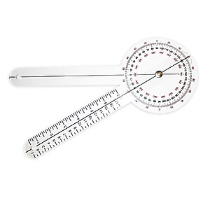 Rehabilitation Advantage 12" Plastic Goniometer 360 Degree ISOM, Clear