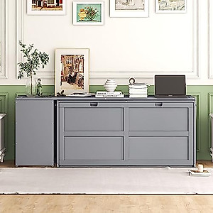 Queen Size Murphy Bed with Rotable Desk