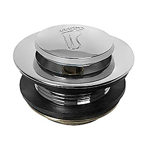 QWORK Tip-Toe Bathtub Drain, Polished Chrome, for 1-1/2" Shower and Tub Drains