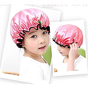 NKTM Girls Toddler Shower Cap, 2-Pack Cute Pink Shower Caps for Kids