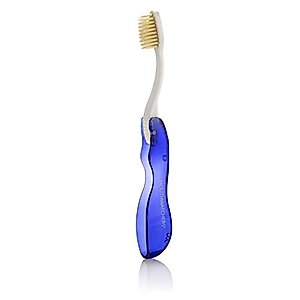 MOUTHWATCHERS Dr Plotkas Extra Soft Flossing Toothbrush, Folding Travel Toothbrush for Adults, Ultra Clean Toothbrush, Good for Sensitive Teeth and Gums, 1 Toothbrush
