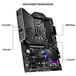 MSI MPG Z490 Gaming Plus Gaming Motherboard (ATX, 10th Gen Intel Core, LGA 1200 Socket, DDR4, CF, Dual M.2 Slots, USB 3.2 Gen 2, 2.5G LAN, DP/HDMI, Mystic Light RGB)