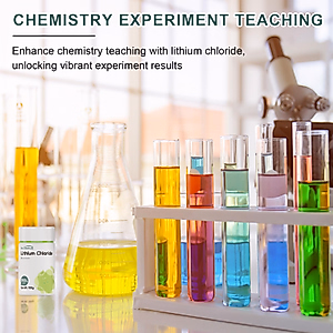 Lithium Chloride Powder, 99.9% Purity 100g, Laboratory Grade, Lithium Chloride Powder for Chemical Experiment, Lithium Chloride Powder for Teaching, Lithium Chloride Flame for Baby Gender Reveal