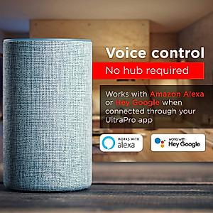 UltraPro 7-Outlet Wi-Fi Surge Protector, Smart Power Strip, 3 Ft Cord, 3 Group Controlled Outlets, Works with Amazon Alexa & Google Home, 1440 Joules, Black, 55144