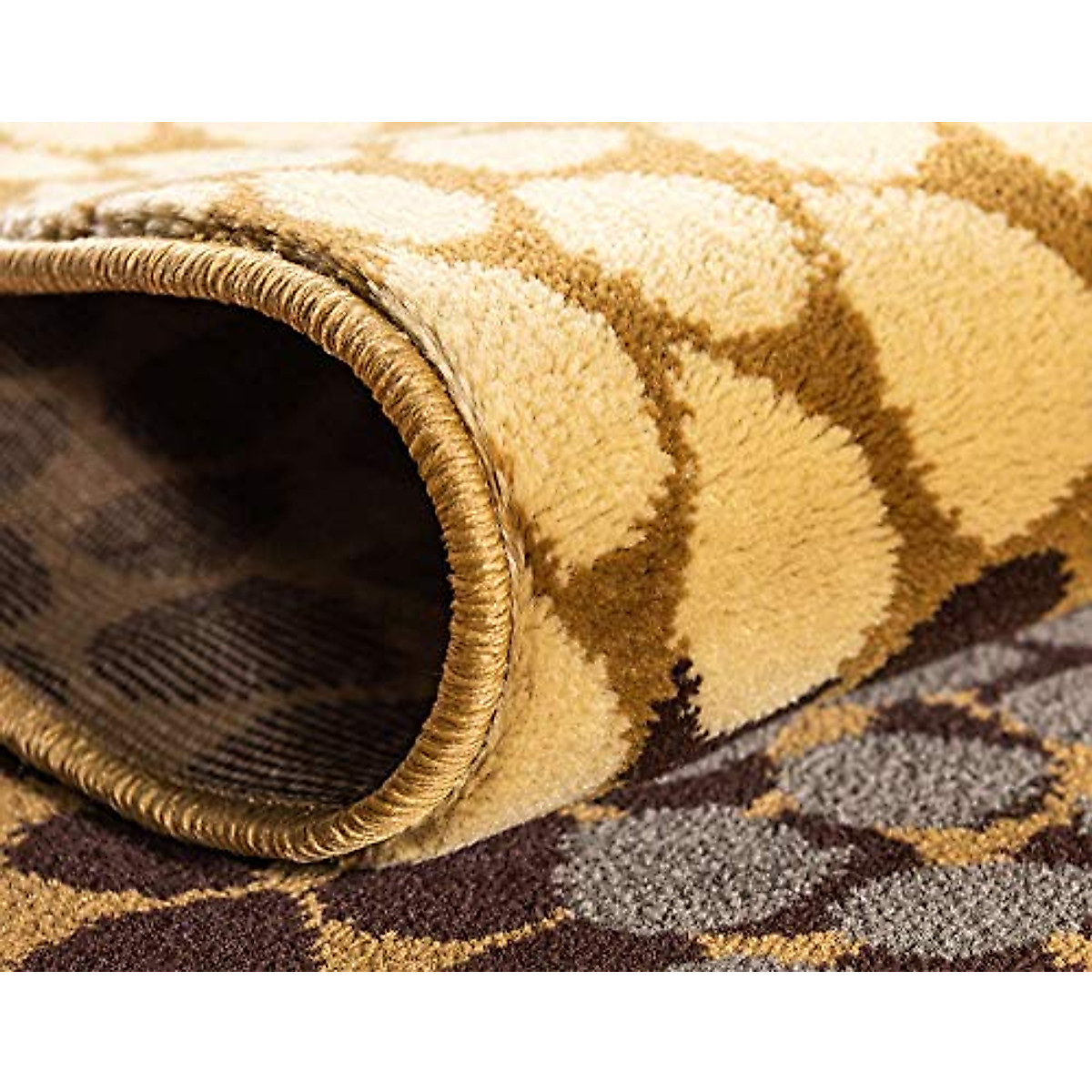 Unique Loom Barista Collection Area Rug - Java (7' 10" x 10' Rectangle, Beige/ Black)