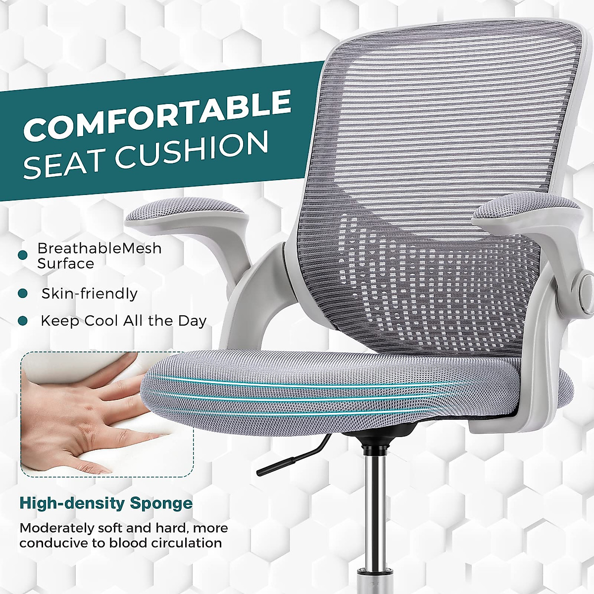 SMUG Drafting Tall Office Chair, with Footrest, Light Grey