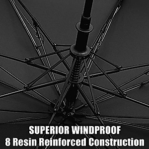 G4Free 62 Inch Portable UV Protection Large Golf Umbrella Automatic Open Double Canopy Big Sun Umbrella Windproof Oversize Sports Umbrellas(Silver/Black)