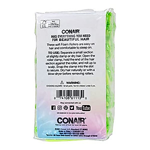 Conair 10Piece Con Large Foam Rollers, 1.6 Oz (Pack of 10)
